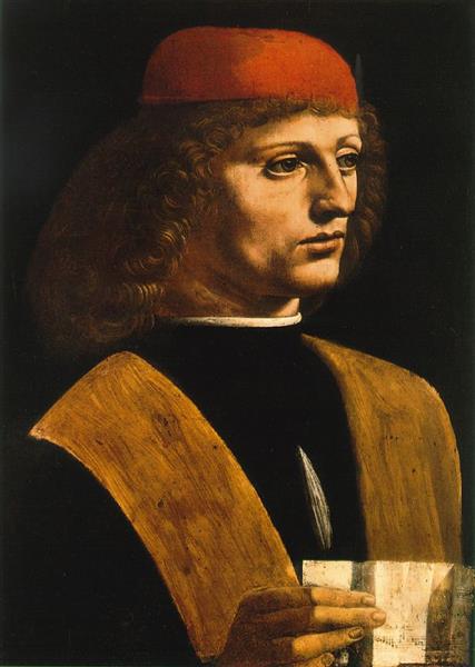 Portrait of a Musician, c.1483 - 1487 - Leonardo da Vinci - WikiArt.org