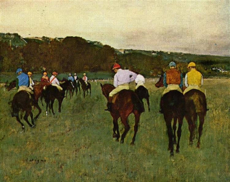 Race Horses at Longchamp, 1871 - 1874 - Edgar Degas - WikiArt.org