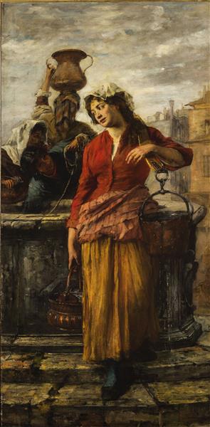 Girls at the source in Venice - Alessandro Milesi - WikiArt.org