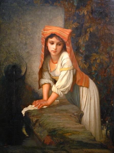 Young dreamy laundress, 1869 - Ernest Hébert - WikiArt.org