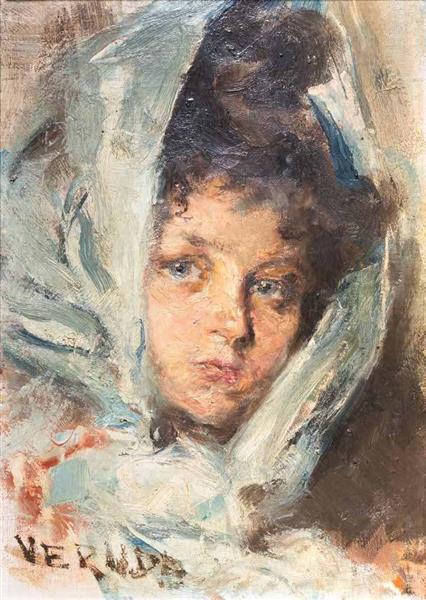 Portrait of girl with blue eyes, 1901 - c.1904 - Umberto Veruda ...