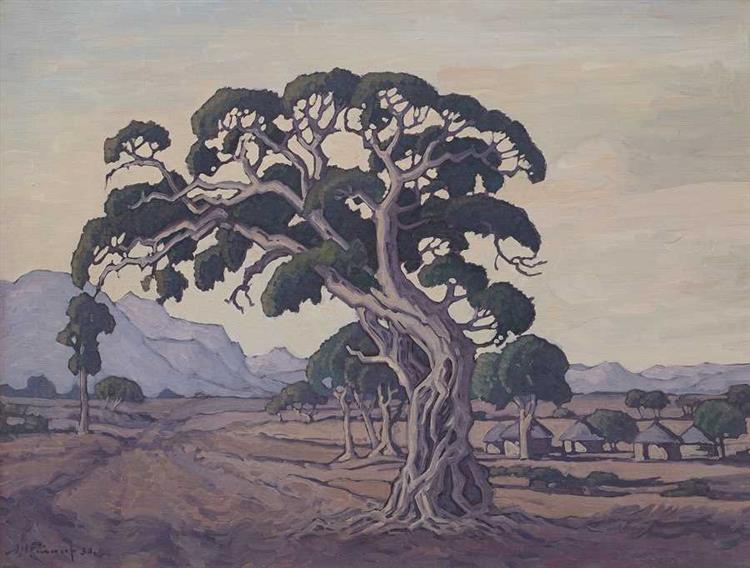 Gnarled Tree in Landscape - Jacobus Hendrik Pierneef - WikiArt.org