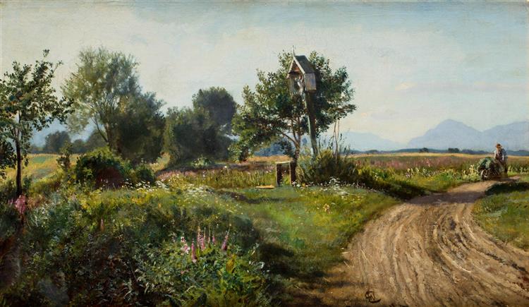 Landscape with a Chapel, 1875 - Walery Eljasz Radzikowski - WikiArt.org