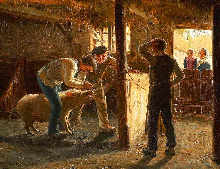 A Boar is Fitted with a Nose Ring, 1866 - Otto Bache - WikiArt.org