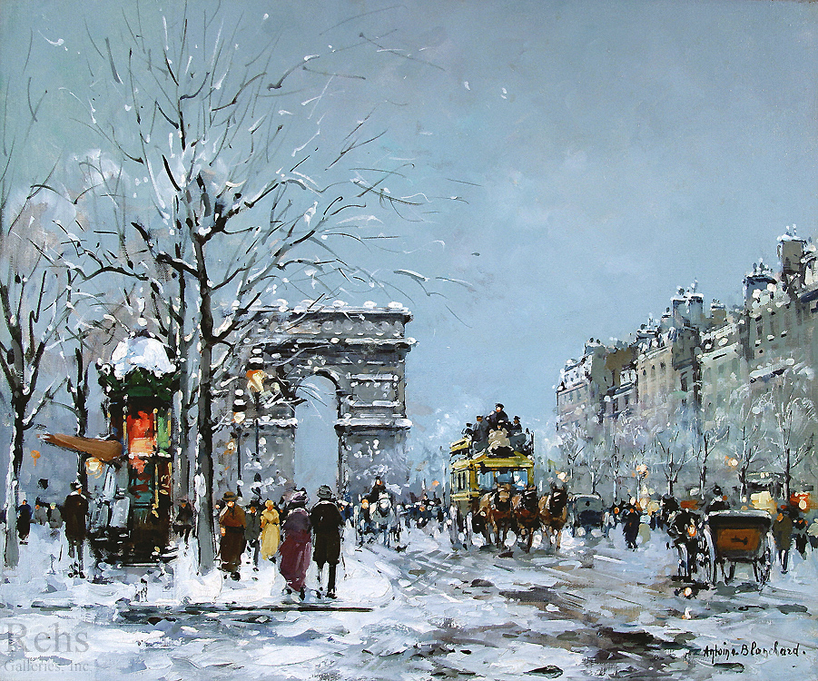 Champs Elysees, Winter - Antoine Blanchard - WikiArt.org