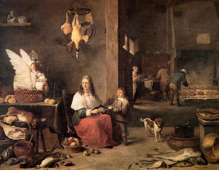 Kitchen, 1644 - David Teniers the Younger - WikiArt.org