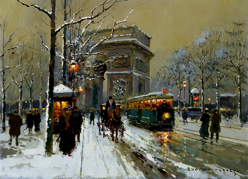 The Triumphal Arc, Winter - Edouard Cortes - WikiArt.org