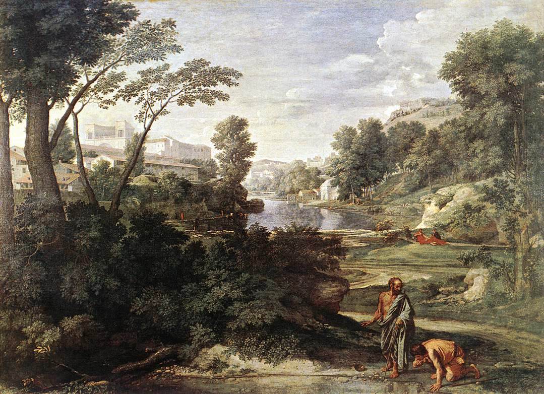Landscape with Diogenes, c.1647 - Nicolas Poussin - WikiArt.org