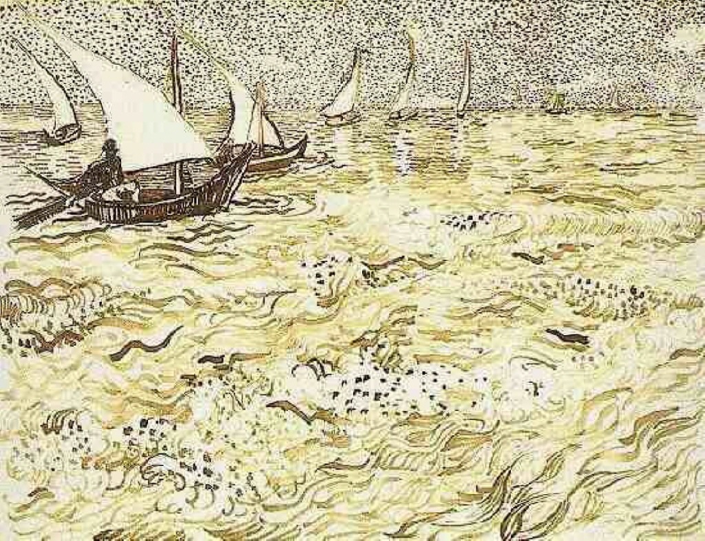 A Fishing Boat at Sea, 1888 - Vincent van Gogh - WikiArt.org